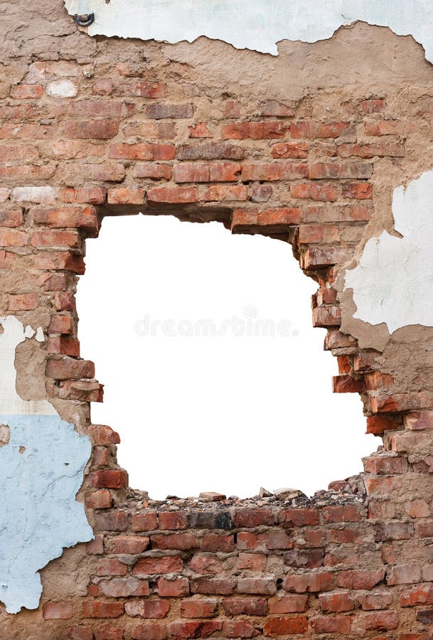 Hole brick wall stock image. Image of empty, cracked - 81807217