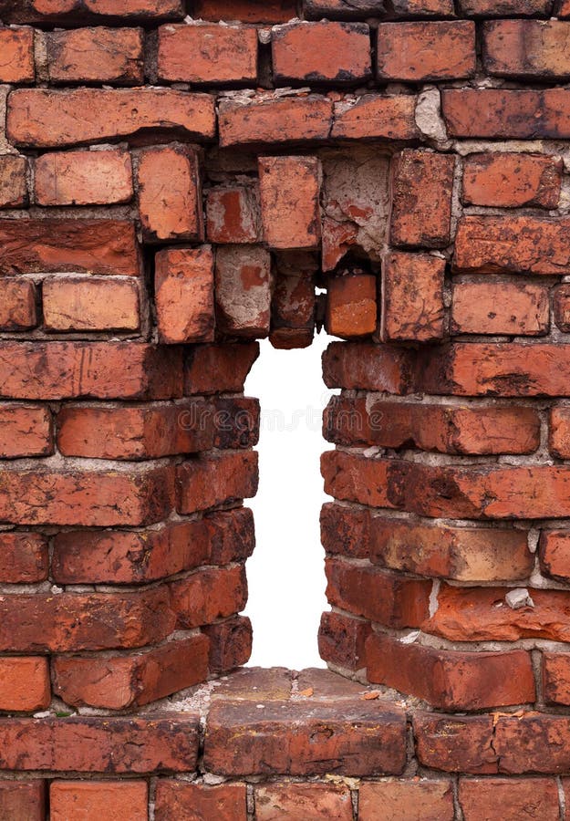 Hole in the Brick Wall with Copy Space Stock Photo - Image of concrete ...