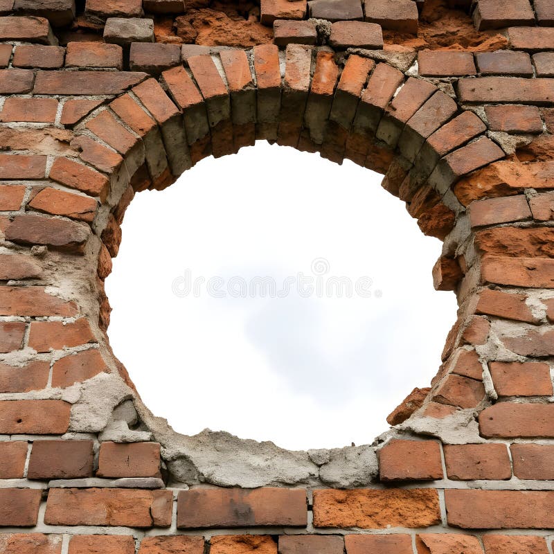 Hole in Brick Wall stock illustration. Illustration of structure ...