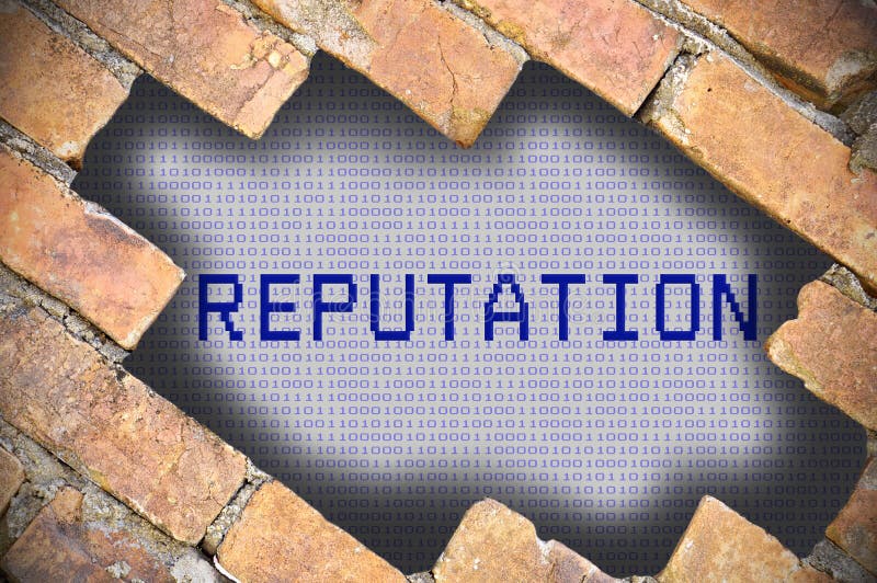 Hole in Brick Wall with Reputation Word Stock Image - Image of prestige ...