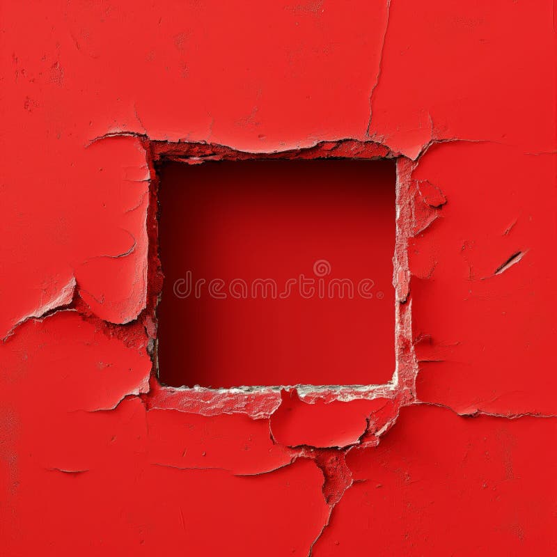 Hole in a Wall. Hole Broken in a Red Wall Stock Illustration ...