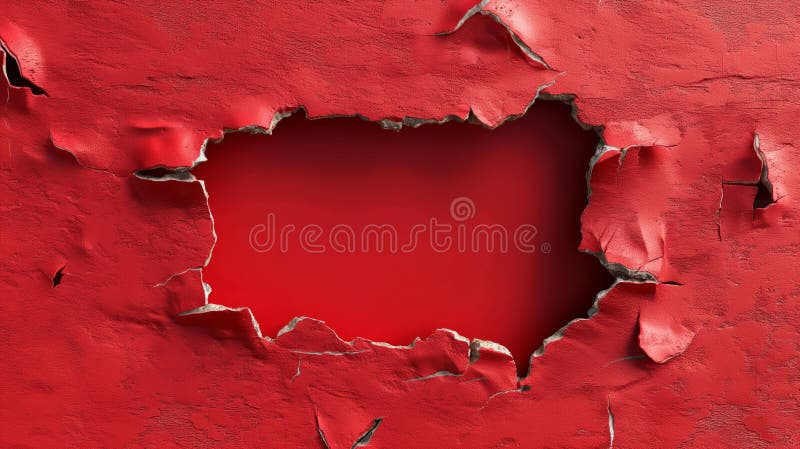 Hole in a Wall. Hole Broken in a Red Wall Stock Illustration ...