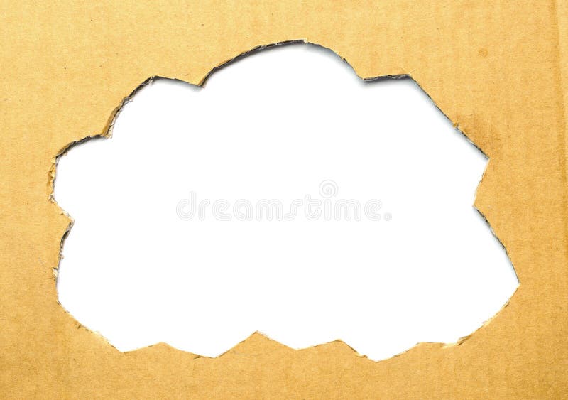 Ripped Hole in Cardboard stock image. Image of shot, cracked - 45394157