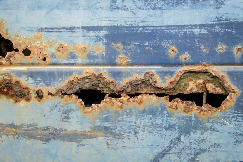 Hole on Chipped Paint with Rusty Metal Texture Stock Image - Image of ...