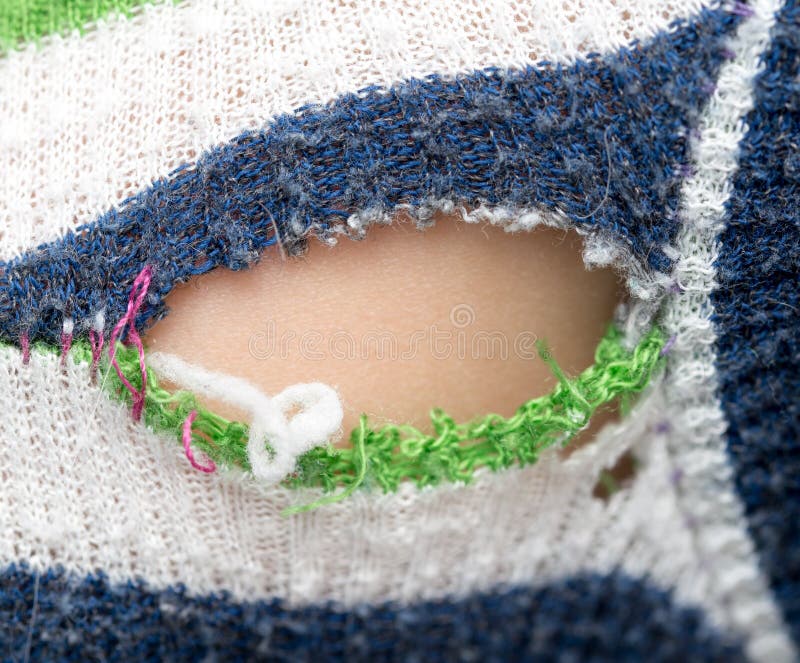 Hole on the Clothes As Background Stock Image - Image of background ...