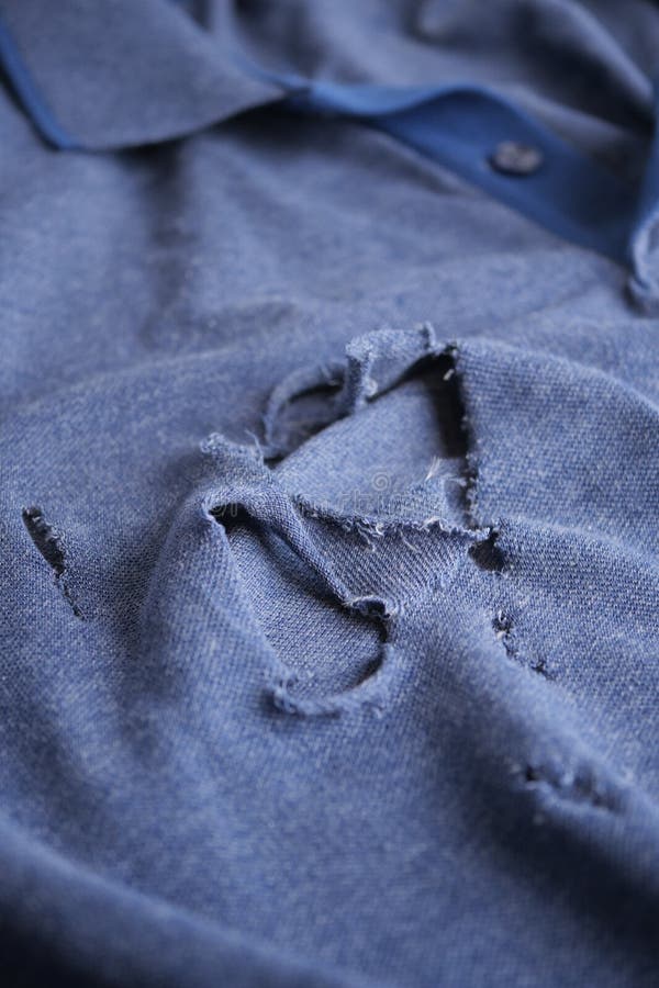 Hole in the Clothes. Close-up. Stock Photo - Image of torn, textile ...