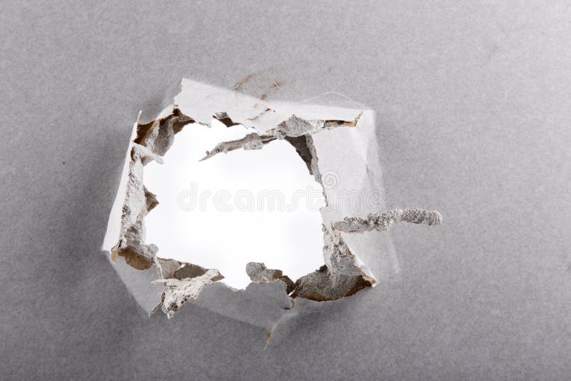 Hole in Concrete Wall Closeup Stock Photo - Image of hard, plaster ...