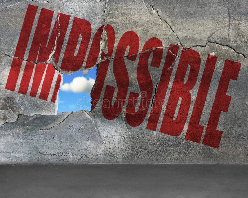 Impossible Word Cracked Wall Hole Stock Photos - Free & Royalty-Free ...