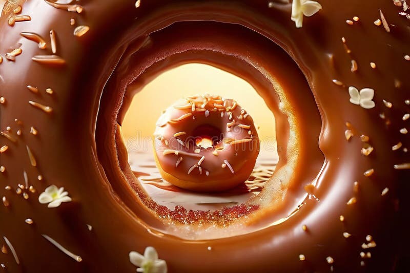 Through the Hole in a Donut a Sweet and Circular Vignette Stock Image ...