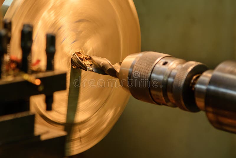 The Hole Drilling Process on Brass Material Parts by Lathe Machine ...