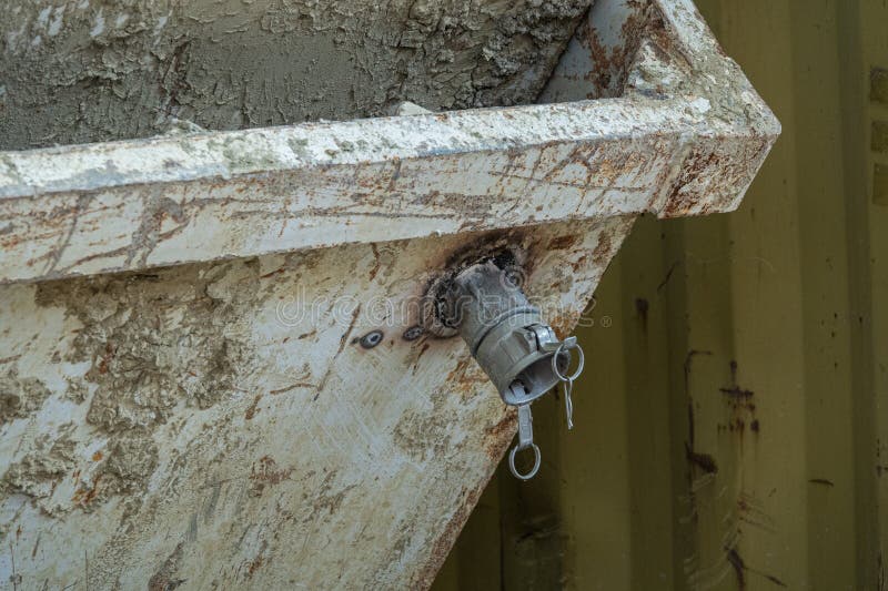 Hole for Filling a Tank with Cement at a Construction Site Stock Photo ...