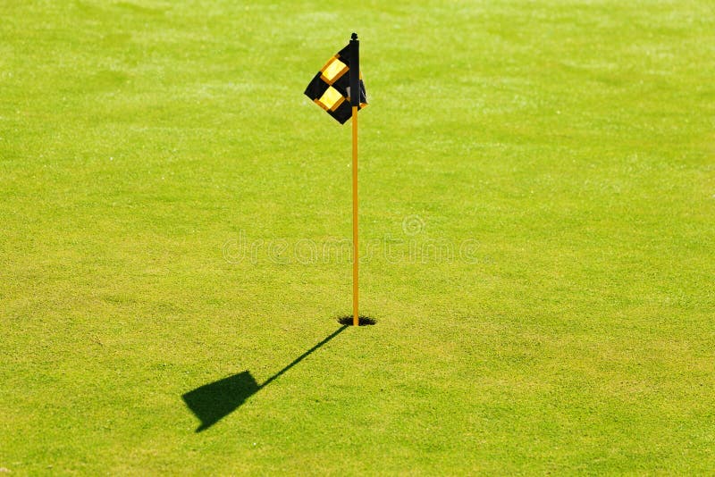 Hole and Flag Above Putting Green on Golf Course Stock Image - Image of ...