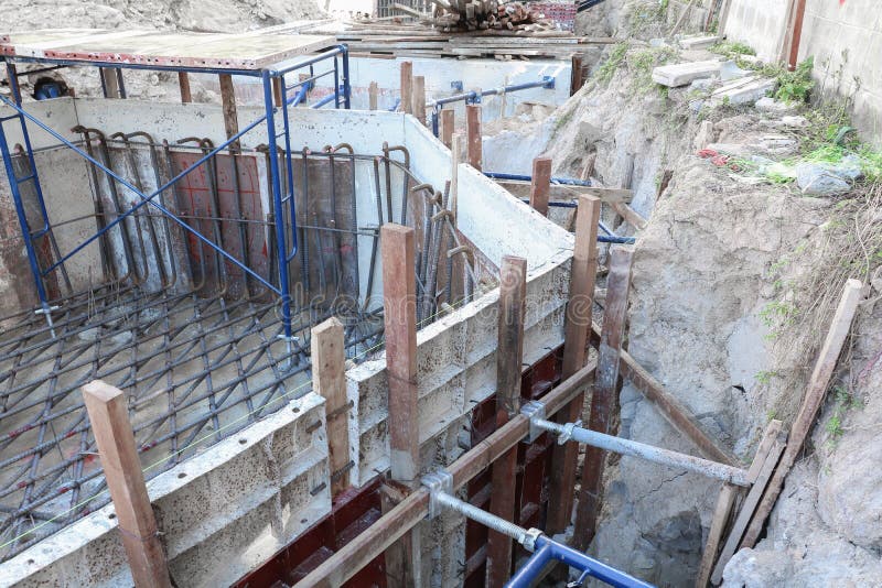 Hole of Foundation Construction Building Site Making Stock Image ...