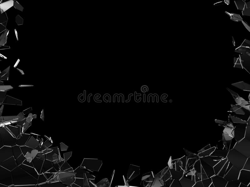 Hole in the Glass Widow - Sharp Glass Shards Frame Stock Illustration ...