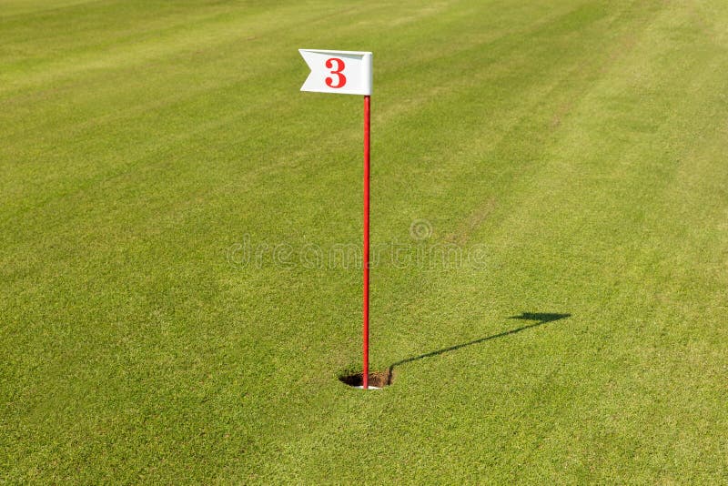 Hole in the Golf Course with Number 3 Stock Photo - Image of ...
