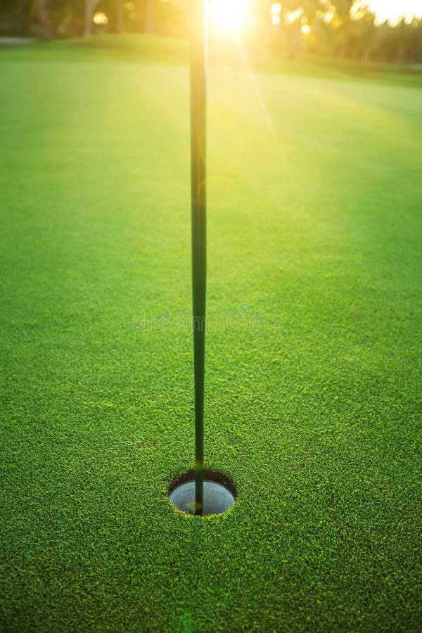In the Hole, Golf Court, Sunset Shot Stock Photo - Image of outdoor ...