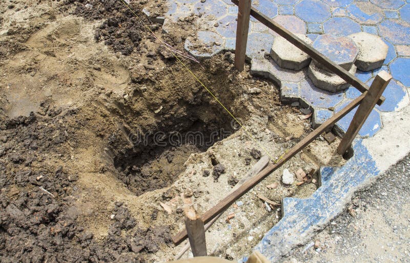 Hole on the ground stock photo. Image of small, outdoor - 43512034