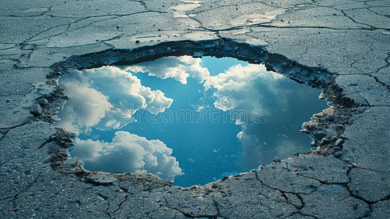 Hole in the Ground Reflects the Sky Above, Creating a Magical Portal ...