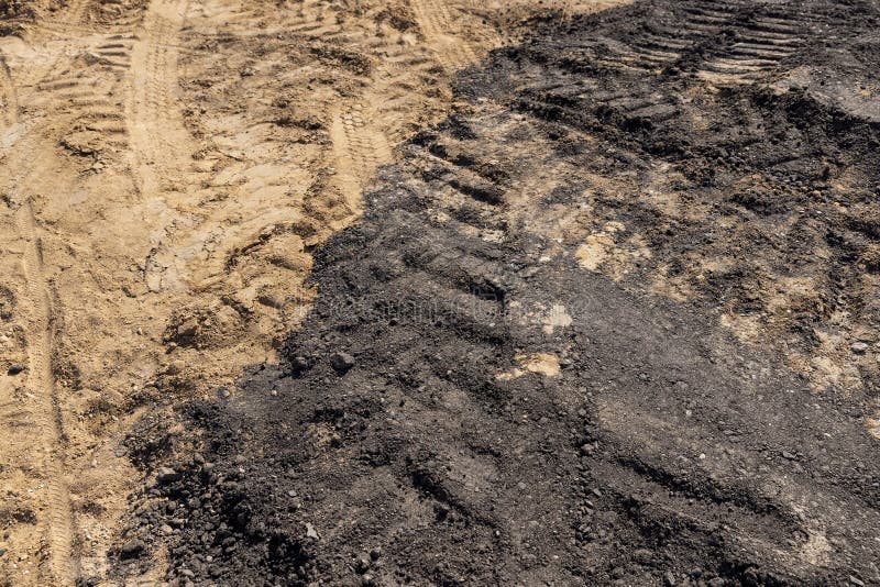 Hole in the Ground on the Site of Which a Highway Was Started Stock ...