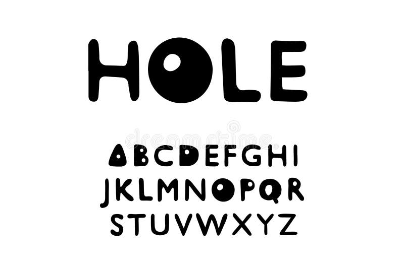 Hole Font. Alphabet Isometric Techno Trendy Bricks Signs 3d Letters ...