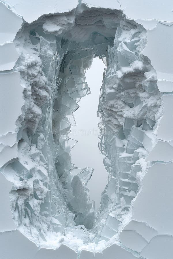 A Hole in the Ice that is Filled with Water, AI Stock Photo - Image of ...