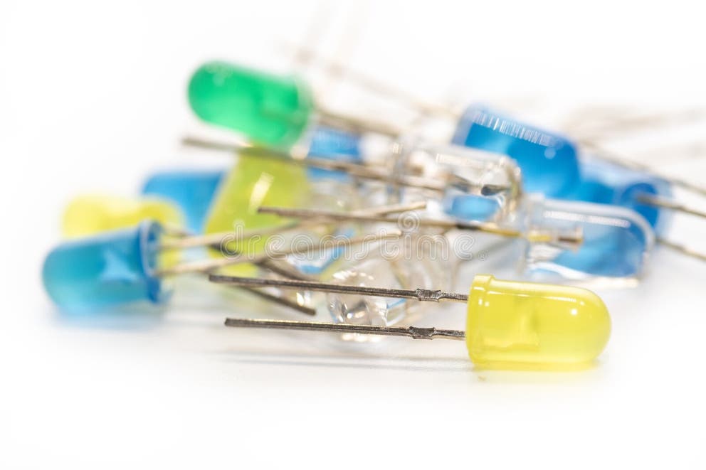 Through Hole Led Diodes, with Different Colors Stock Photo - Image of ...