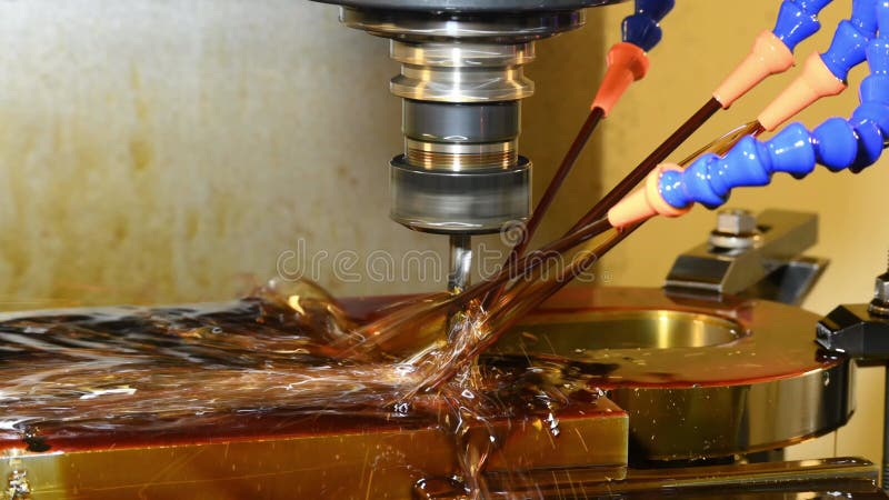 The Hole Making Process Drilling Tool on CNC Milling Machine Stock ...