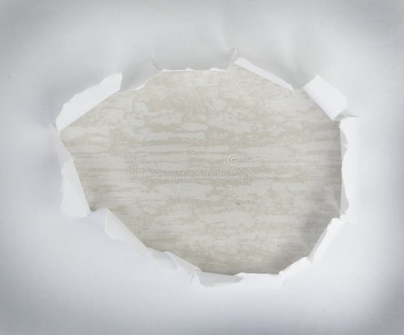 Hole in the paper stock photo. Image of idea, scroll - 29023528