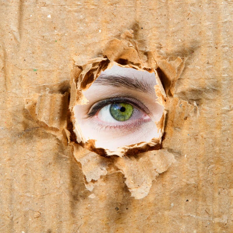 Hole in Paper and Eye stock image. Image of edges, accident - 7044407