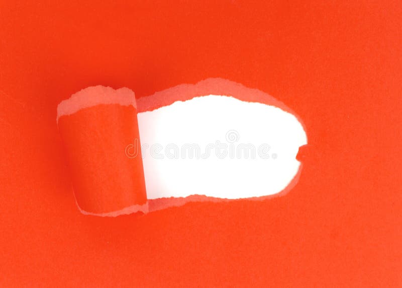 Hole in a Paper with Torn Side with a Place for Text, Color Surface ...