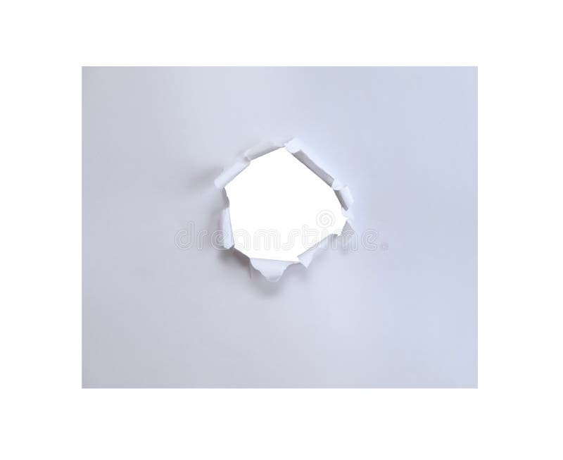 Hole in the Paper with Torn Sides. Stock Image - Image of crumpled ...