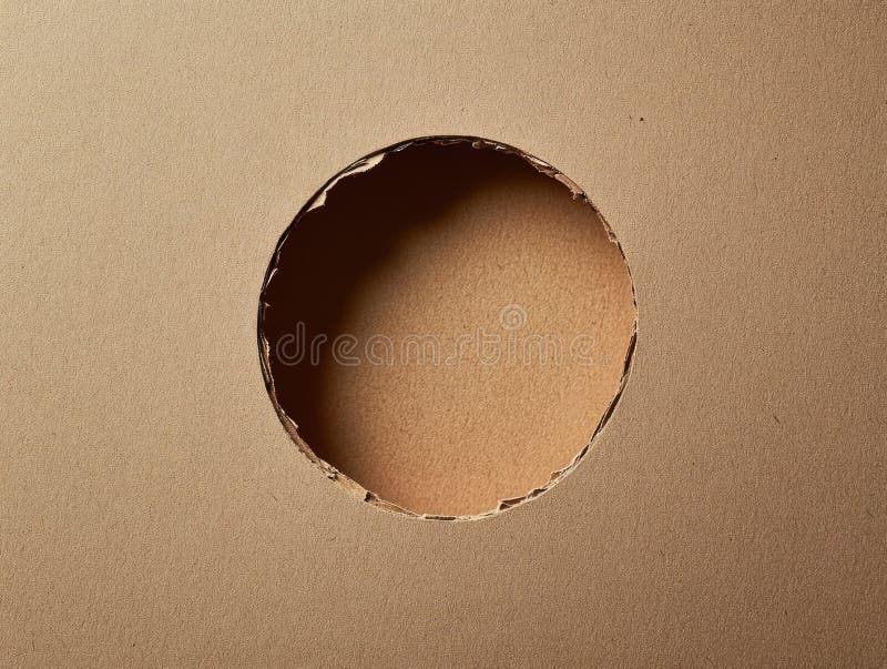 Hole in Brown Cardboard stock photo. Image of arts, project - 389042498