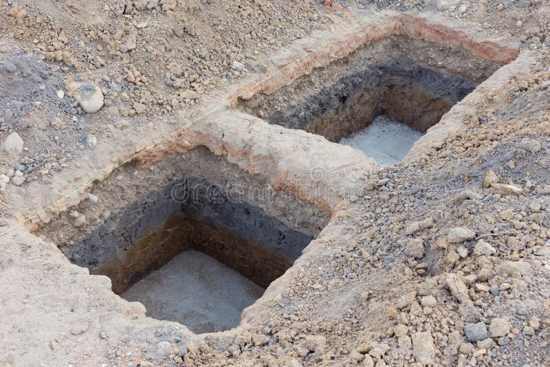 Hole of Pillar in Construction Site Stock Photo - Image of house ...