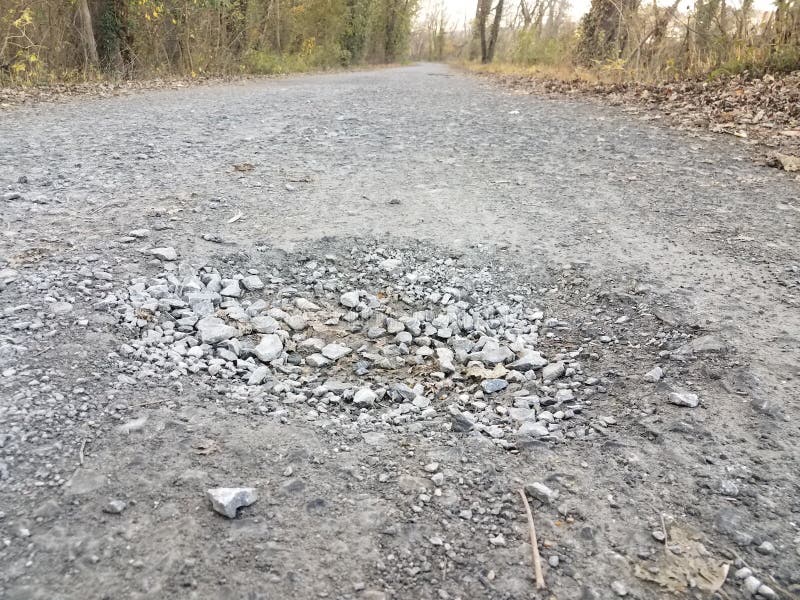 Hole or Pothole with Rocks on Trail or Path Stock Image - Image of ...