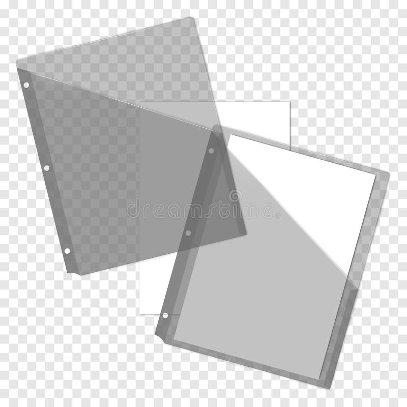 Hole Punched Clear Plastic File Jackets with Blank White Paper Sheets ...
