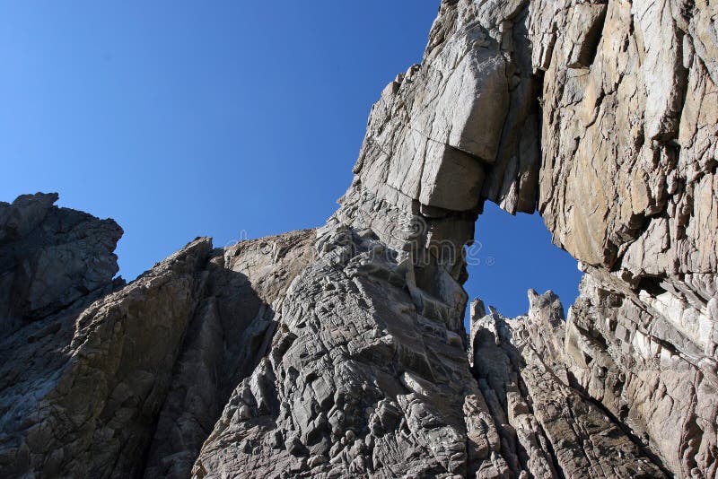 Hole in rock stock image. Image of window, coast, hole - 480479