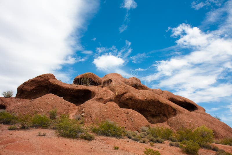 Hole-in-the-rock butte stock image. Image of papago, blue - 9068235