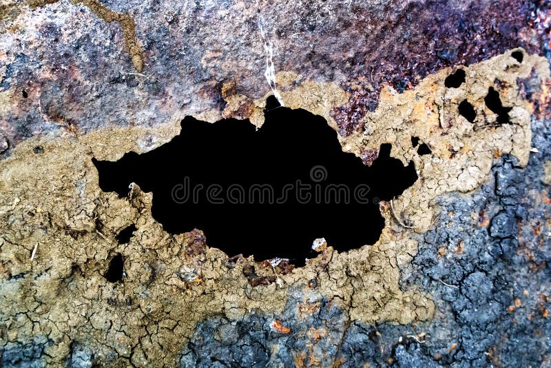 Hole in the Rusty Metal stock image. Image of rusty - 151783467