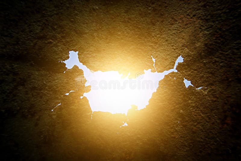 Hole with Sunlight stock image. Image of steel, break - 69479563