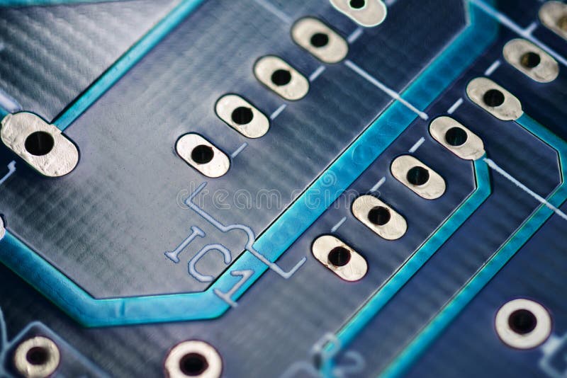 Blue printed circuit board stock photo. Image of component - 108188306