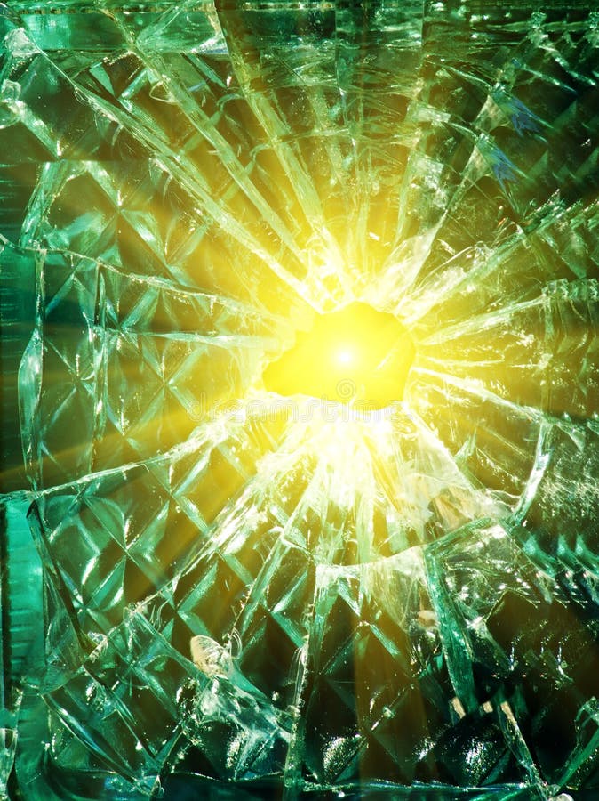 Hole in thick glass stock photo. Image of abstract, edge - 9991310