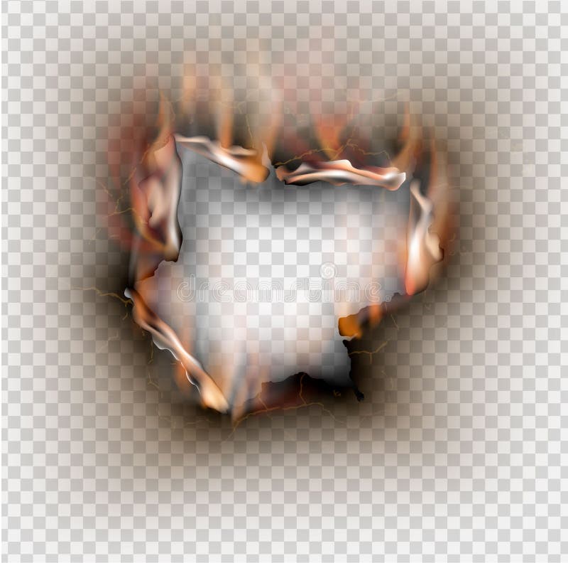 Paper Burn Hole. Flame Edge Effect Burnt Effect Torn Explode Border ...