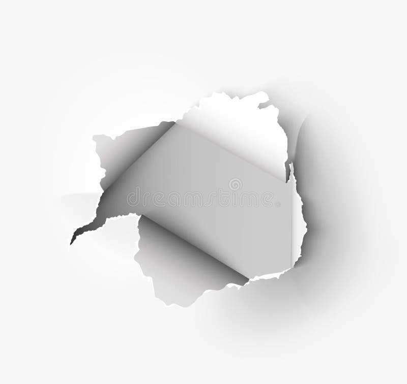 Hole torn in ripped paper stock illustration. Illustration of green ...