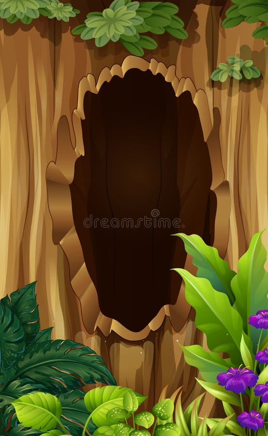 Hollow log stock vector. Illustration of branch, natural - 24413329