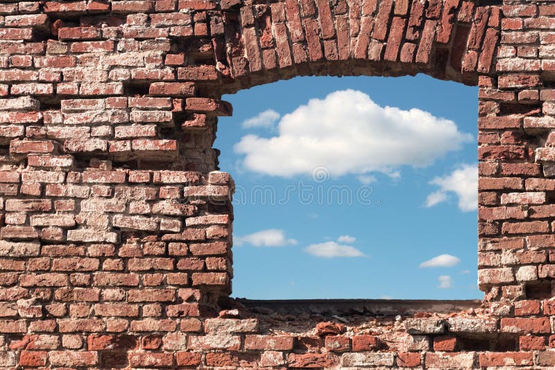 Hole in a wall stock image. Image of hole, masonry, cloud - 2031909