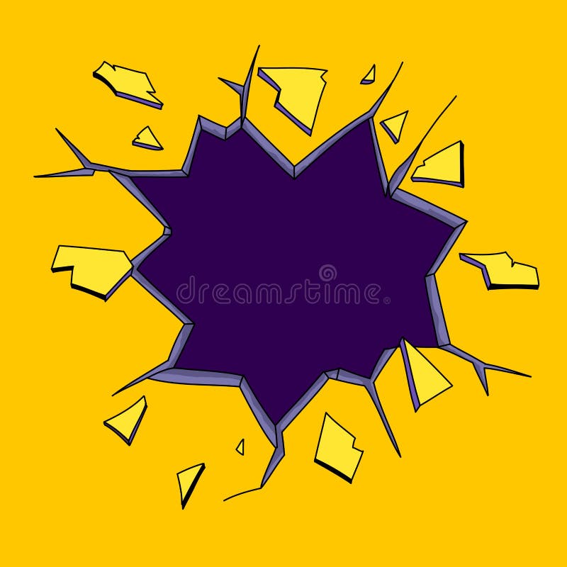 Hole in the Wall. Comics Style Stock Vector - Illustration of frame ...
