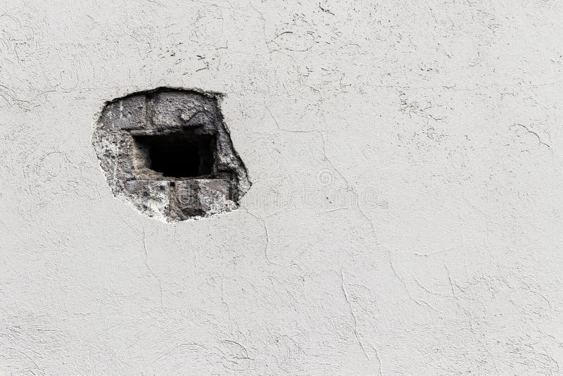 Hole in wall stock image. Image of background, crumbled - 158229221