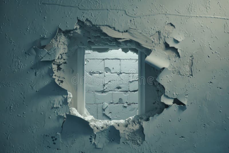 A Hole in a Wall with a Window, Perfect for Architectural Designs Stock ...