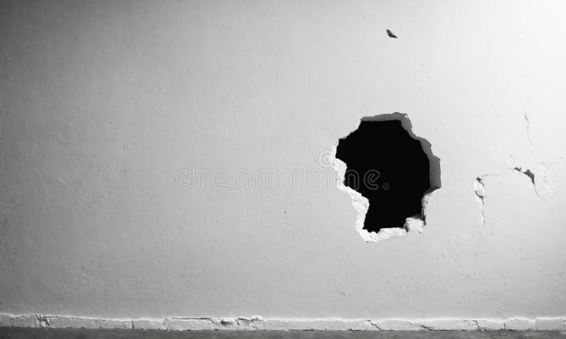 Hole in a White Wall with Cracked Edges Stock Illustration ...