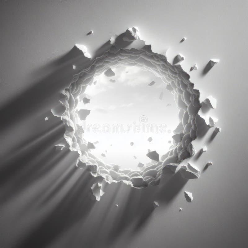 Hole in the White Wall Light from the Hole Abstract Background. Ai ...